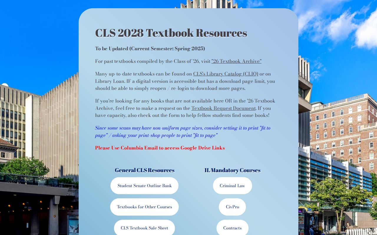 CLS 2028 Textbook Resources